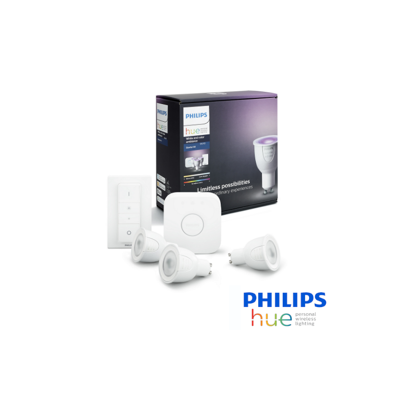 KIT de INICIO Philips HUE + 3 Bombillas GU10
