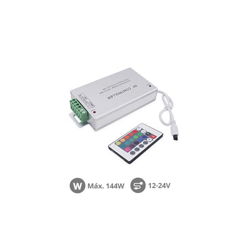 Controlador para tiras LED RGB 144W 12V-24V